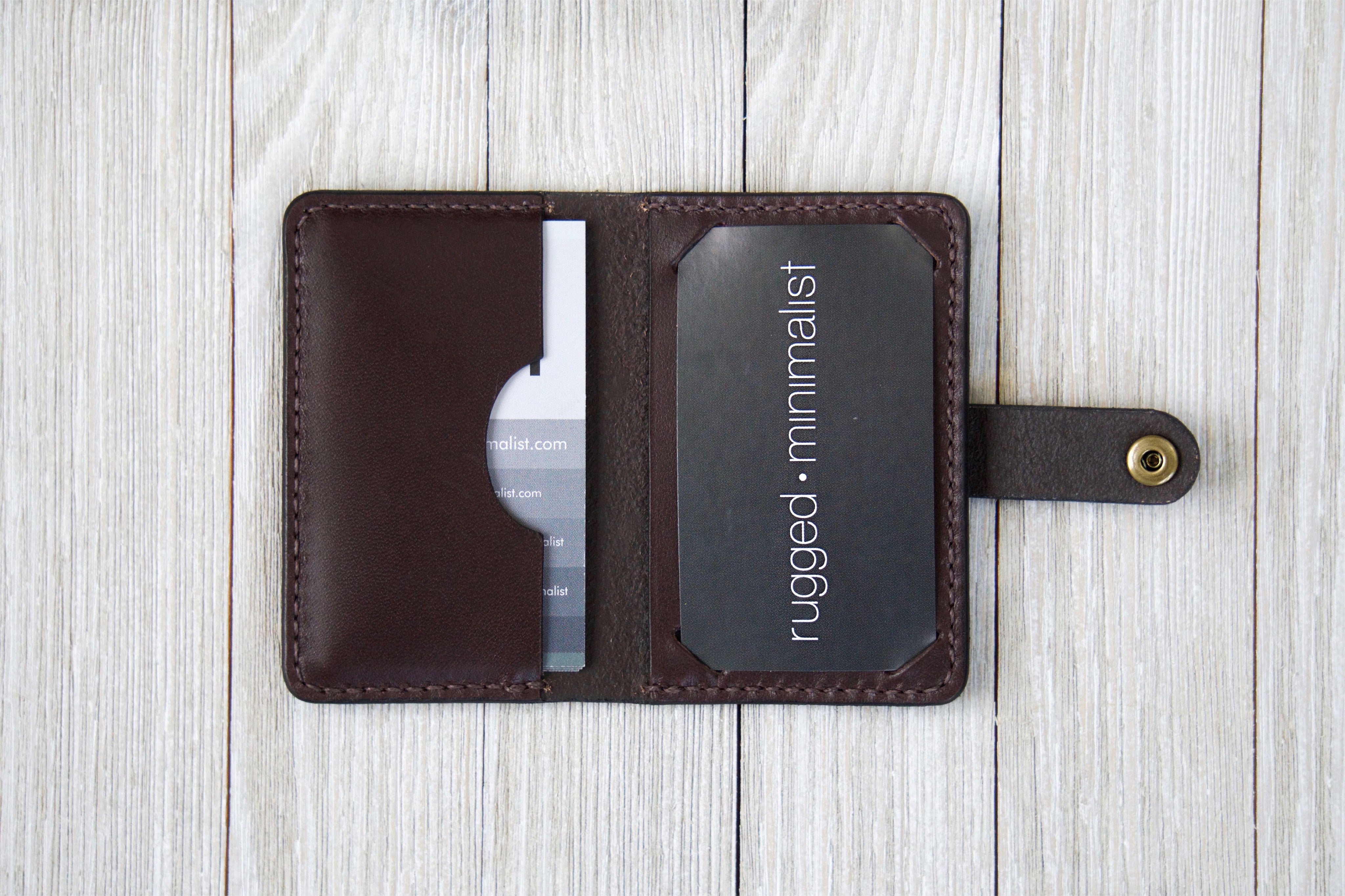 Business Card Wallet In Chocolate – Rugged Minimalist